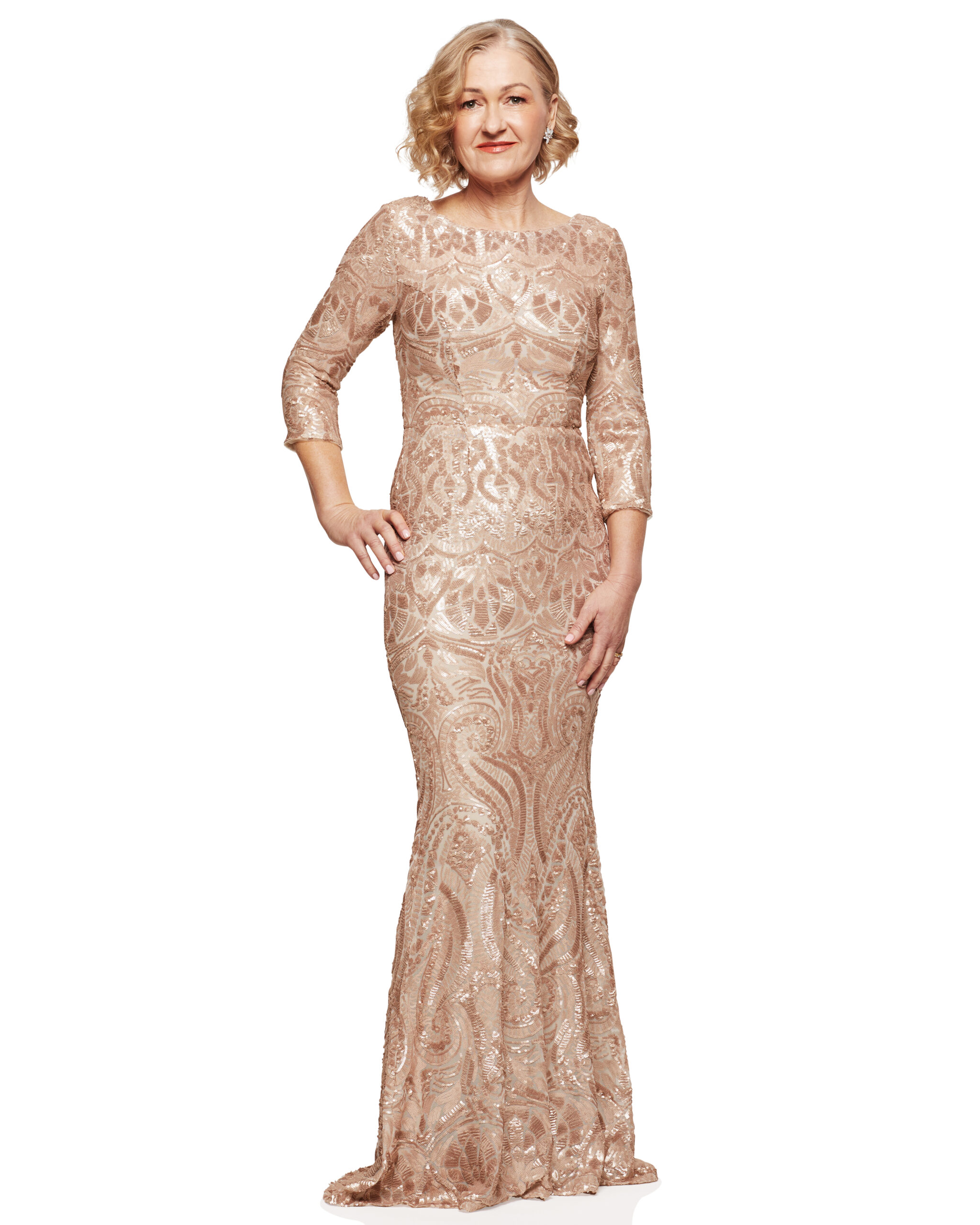 Roxy Sequin Gown by Trellis Lane in Gold - Mothers Only