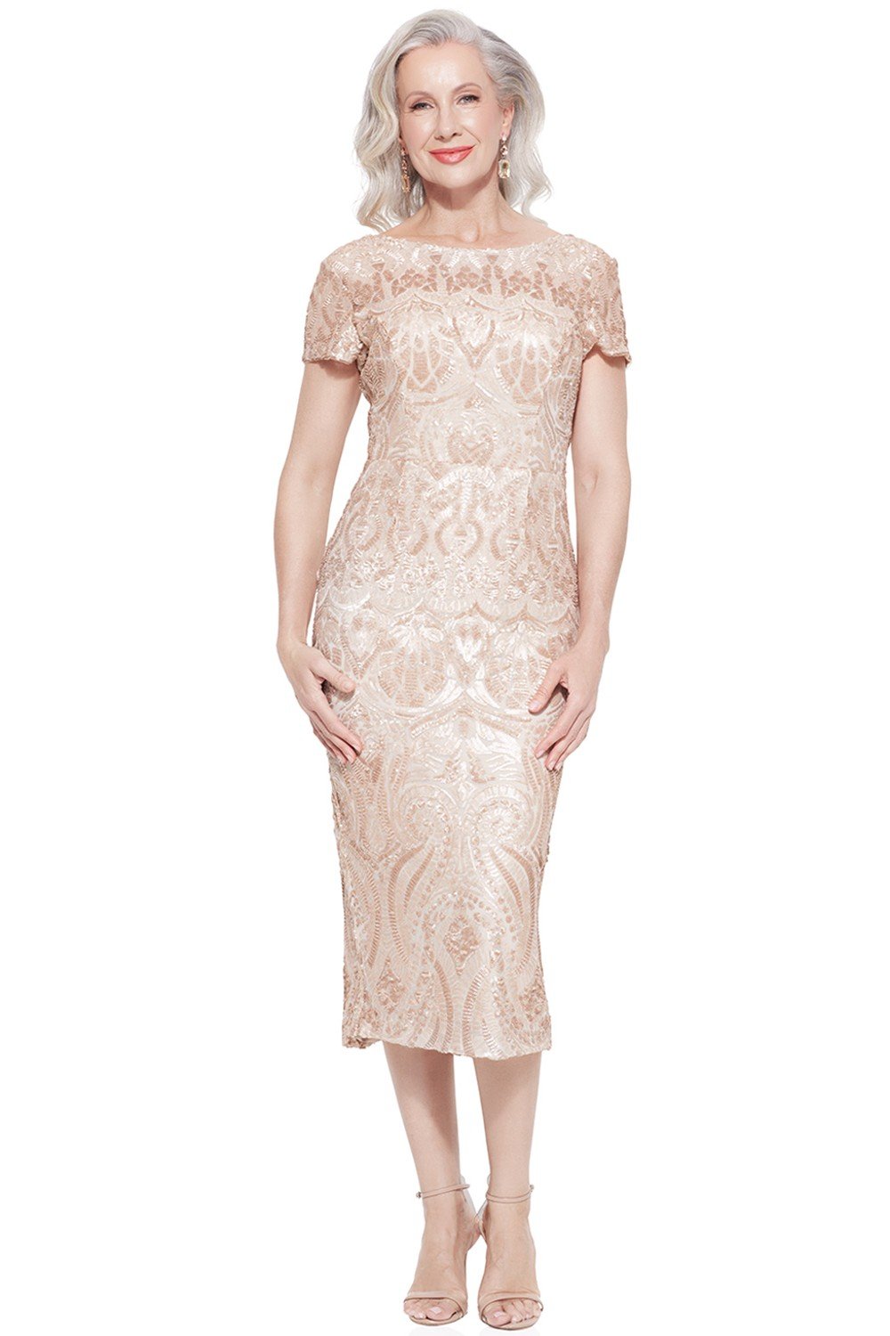 Jazz Mid Length Gown by Trellis Lane in Champagne - Mothers Only